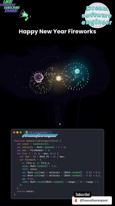 Happy New year Fireworks #tiktok #coding #fullstackwebdeveloper#duet #shortsfeed #python #shorts ...