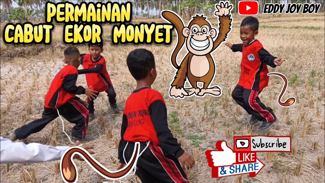 permainan lucu ! cabut ekor monyet | kelas 1 SD - YouTube