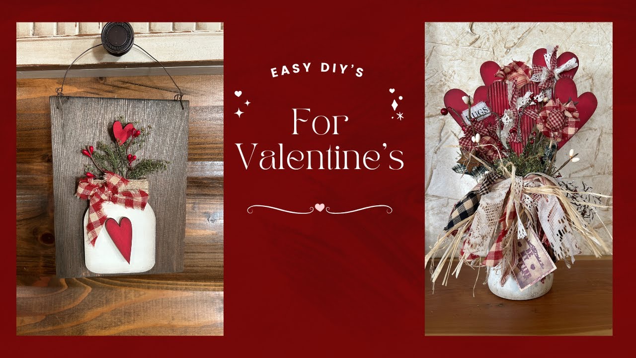 Two Adorable Rustic Valentine Crafts ~ Trash To Treasure - YouTube