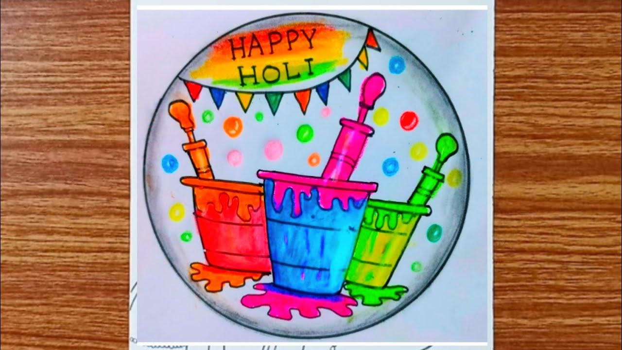 2025 Easy Colourful Holi Drawing|Holi Drawing|HoliFestivalDrawing ...