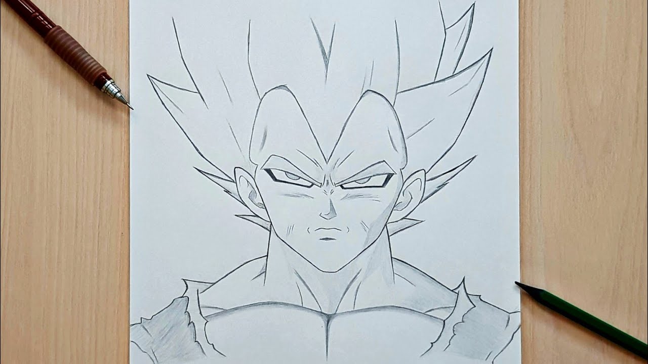 How to draw Vegeta | Dragon Ball | Vegeta step by step easy : tutorial ...