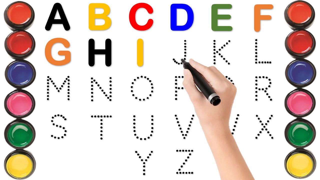 A to Z for kids, collection for writing along dotted lines for toddlers ...