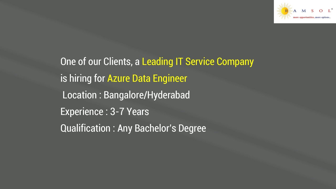 Azure Data Engineer | Azure Data Engineer Jobs | Data Engineer Jobs ...