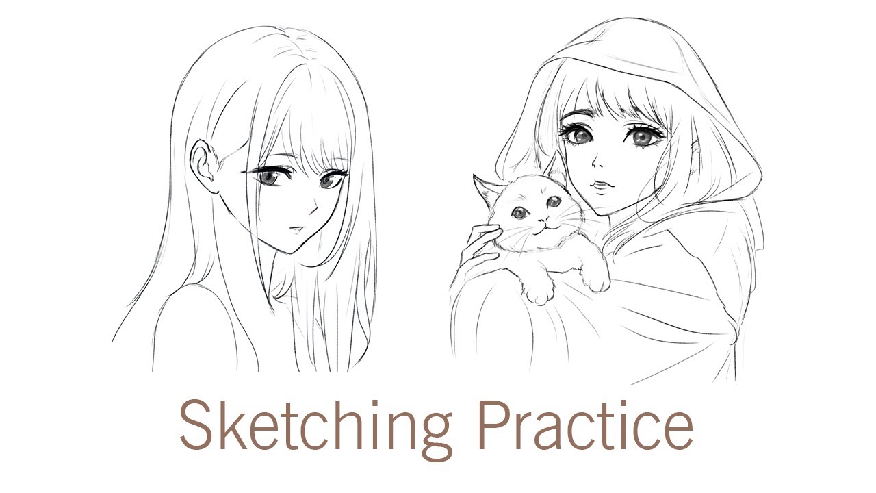 Simple Process To Draw Anime Faces (Sketching Practice Anime Artstyle ...
