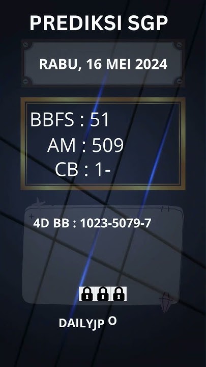 PREDIKSI SGP 16 MEI 2024| BOCORAN TOGEL SINGAPURA HARI INI,RUMUS SGP HARI INI - YouTube