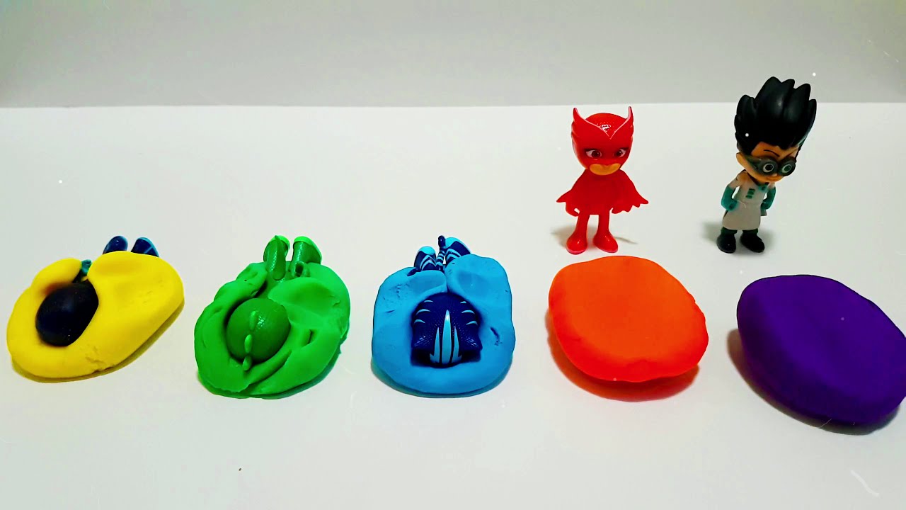 Funny Pj masks toys learn colors with plasticine | Video for kids - YouTube