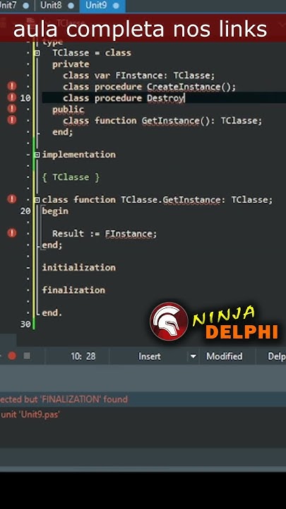 Padrão De Projeto Singleton No Delphi Dicasdelphi Delphiiniciantes Youtube