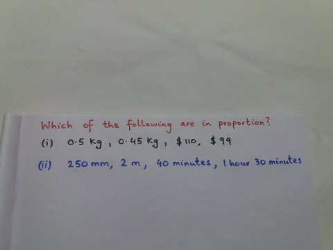 Determine whether the following are in proportion or not - YouTube