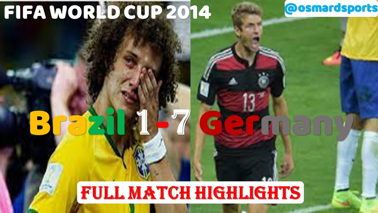 GERMANY (7-1) BRAZIL FIFA WORLD CUP 2014 BRAZIL BEATEN/CONCEEDED 7 GOAL ...