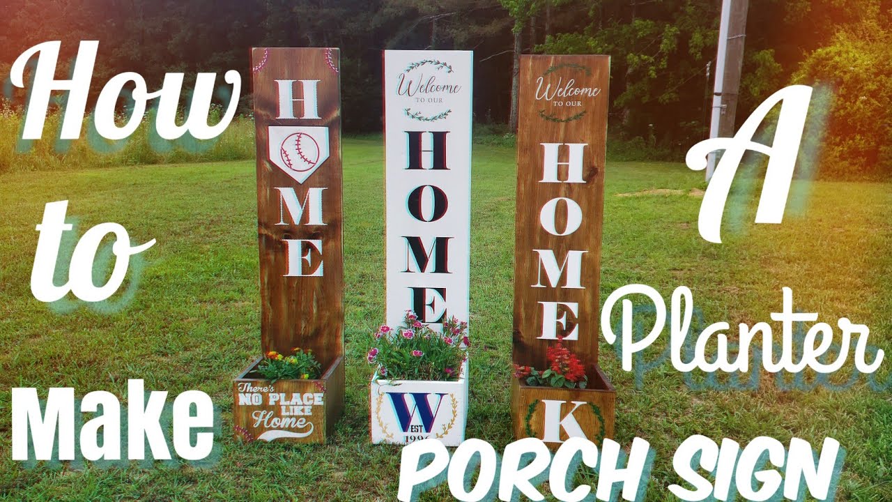 Making 4 foot planter porch signs - YouTube