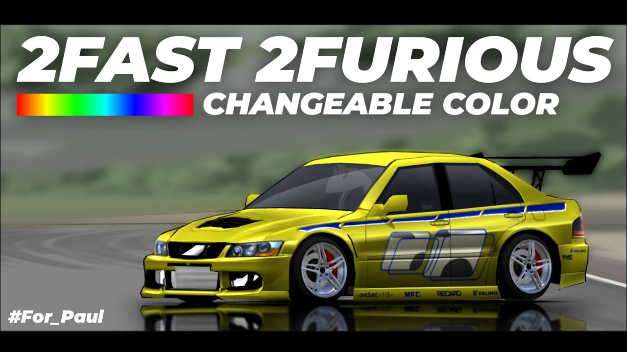 Livery Evo Paul Walker 2Fast 2Furious Changeable Color Fr Legends - YouTube