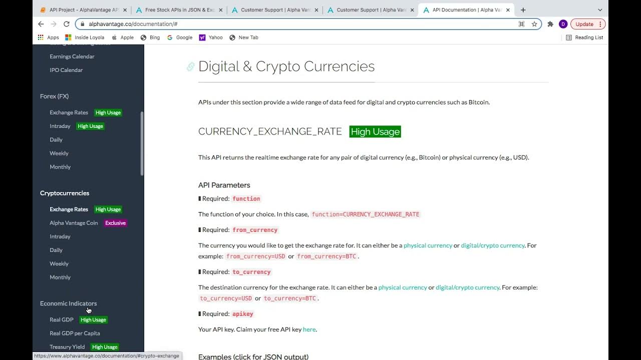 Alpha Vantage API tutorial - YouTube