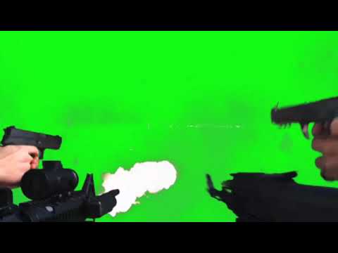 Green Screen Gun Firing with Sound Effects