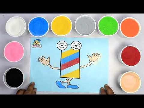 Sand Painting Coloring Cartoon Alphabet Letter || Sand Art Collection ...