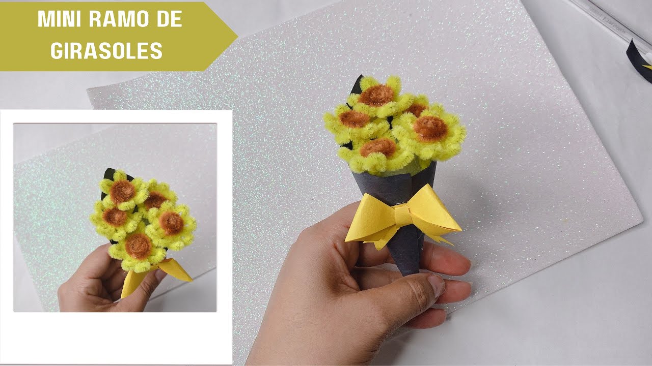 DIY: Mini Ramo de Girasoles hecho con Limpiapipas | ¡Fácil y Encantador! - YouTube