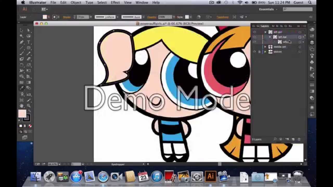 Power puff girls Speed Trace Adobe illustrator - YouTube