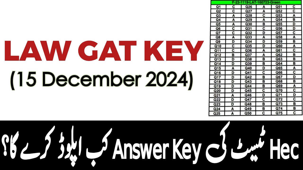 Law Gat 15 December 2024 Key | Law Gat Key 2024 | When Hec Will Upload ...