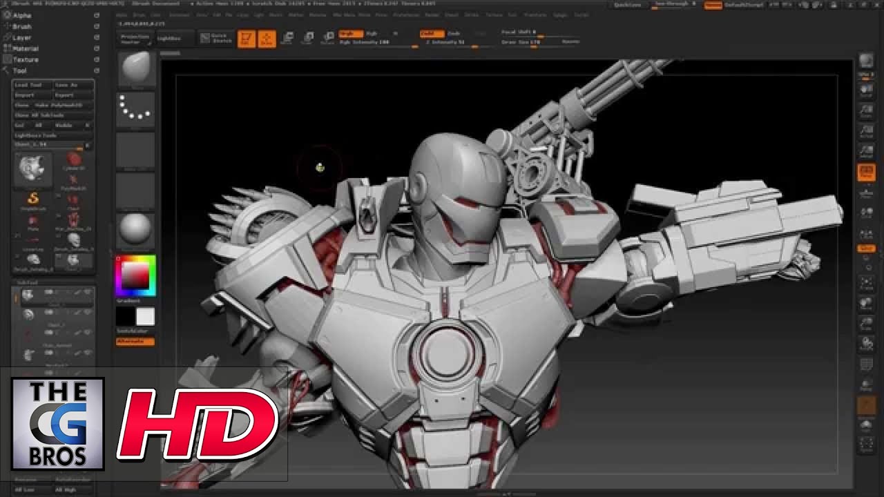 CGI 3D Tutorial : "War Machine: Zbrush Tutorial" - by Joe Grundfast | TheCGBros - YouTube