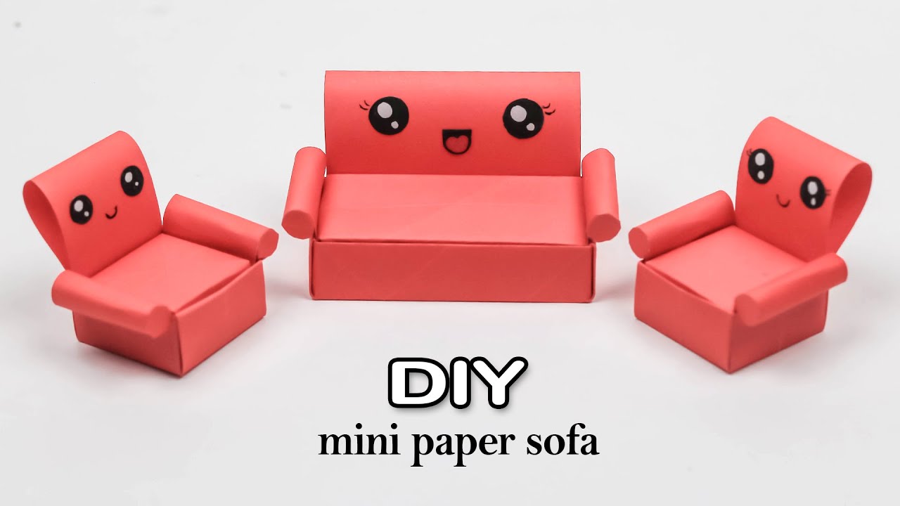 How to make a paper sofa | DIY miniature sofa / paper craft / origami ...