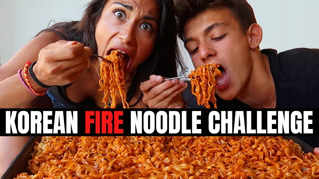 KOREAN FIRE NOODLE CHALLENGE - YouTube