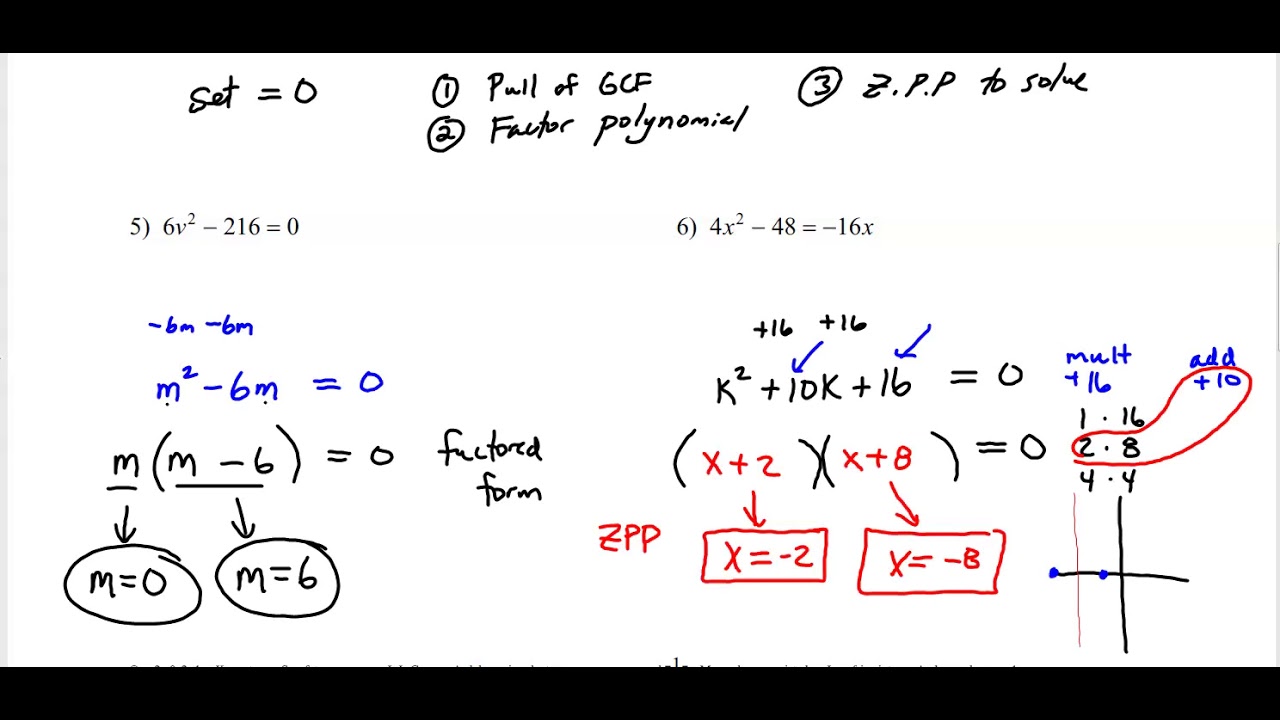 SAT Prep: Solving Quadratics by Factoring - YouTube