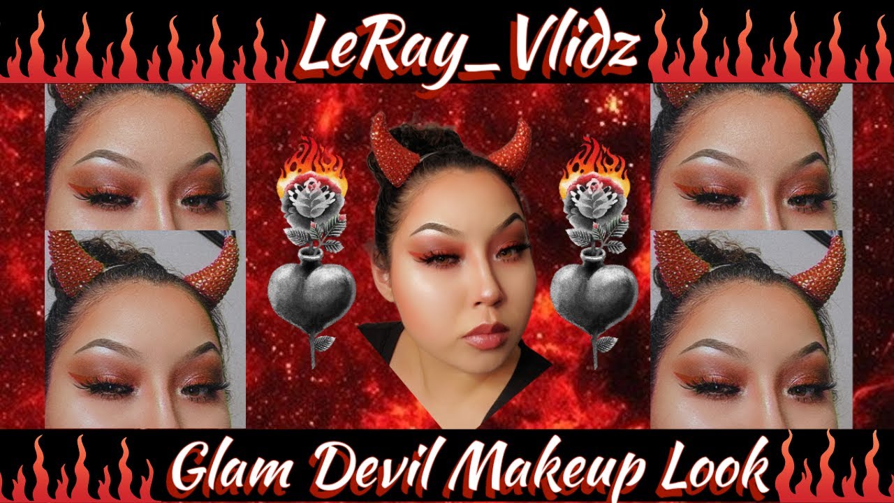 Glam devil makeup look - YouTube