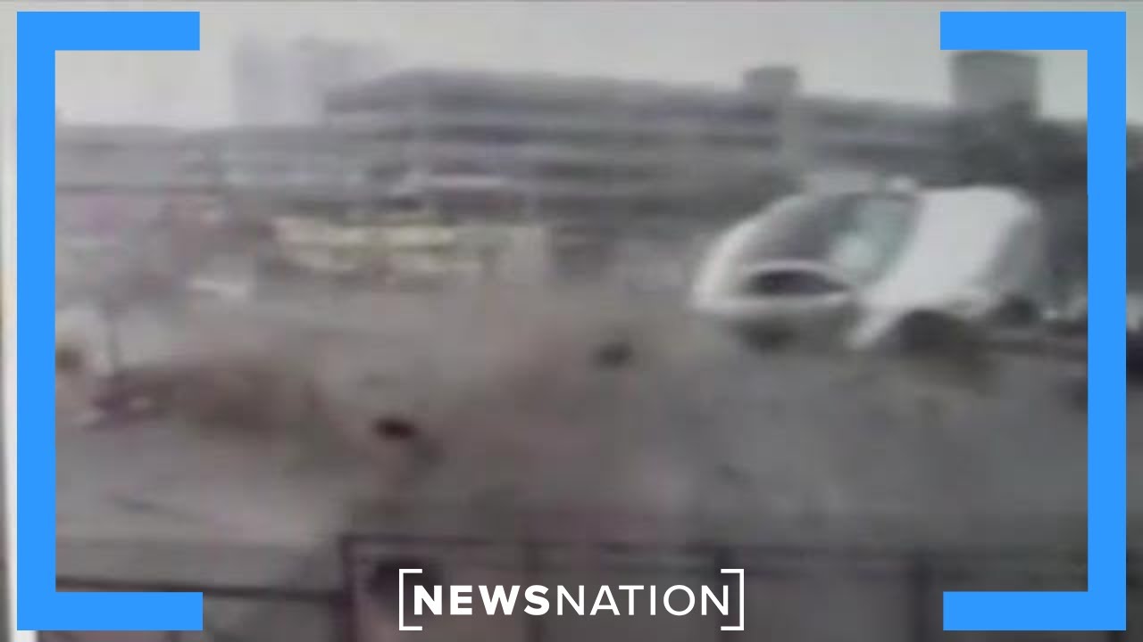 Photo shows car airborne at scene of explosion at US-Canada border ...