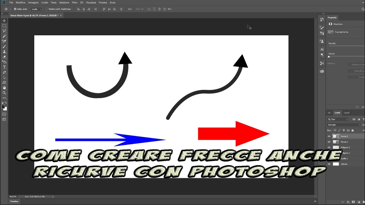 Come creare frecce anche ricurve con Photoshop - YouTube