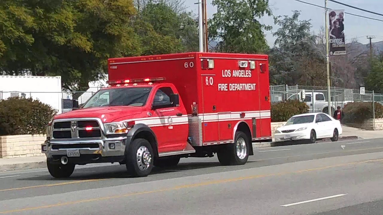 LAFD Rescue 60 (Reserve) & 3 LAPD North Hollywood Units Transporting ...