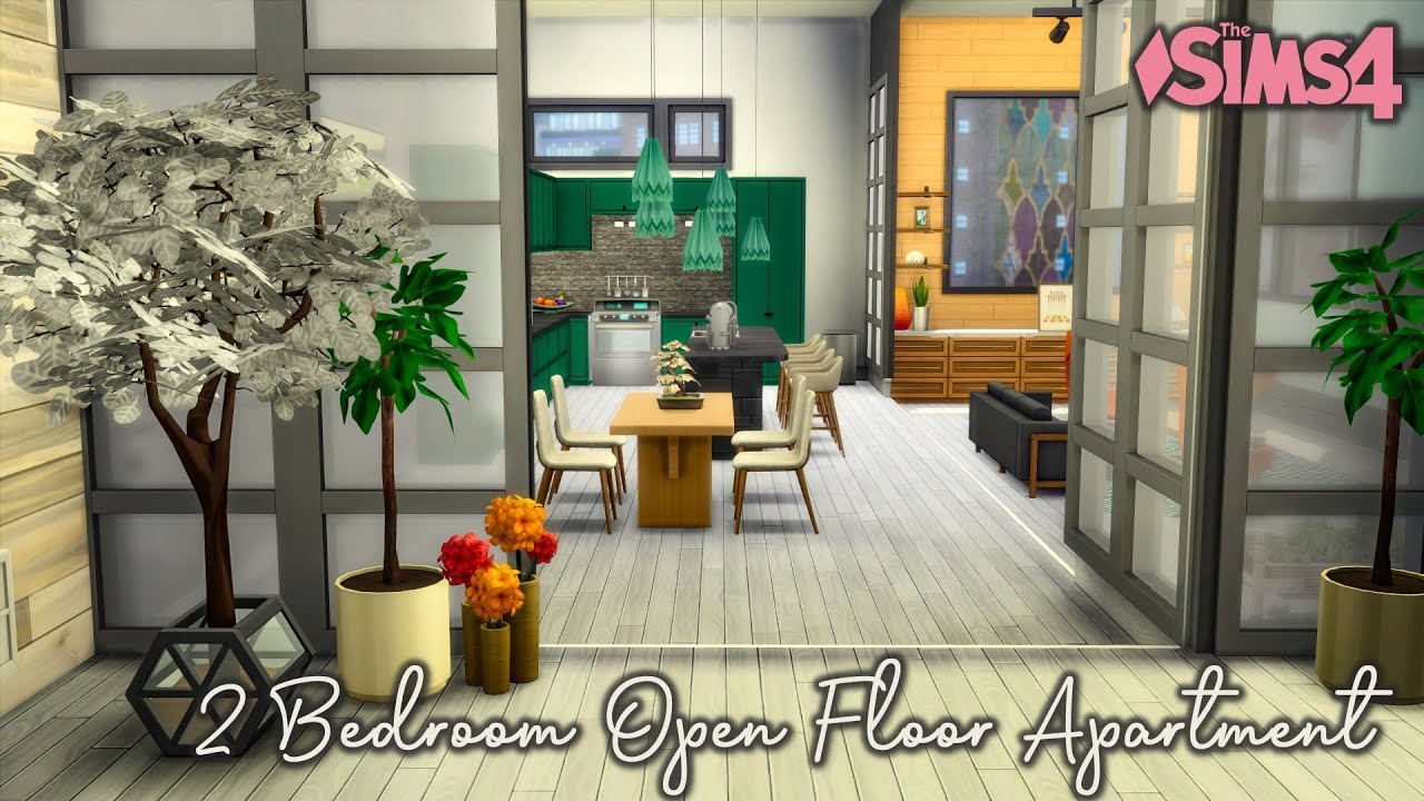 2 Bedroom Open Floor Apartment | The Sims 4 Stop Motion Build - YouTube