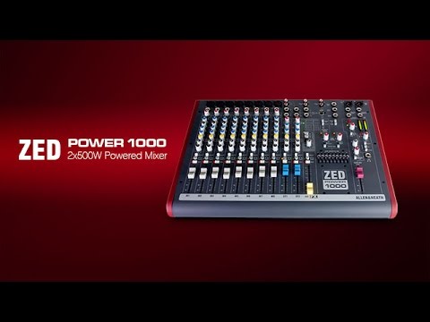 Allen & Heath ZED Power 1000 2x500W Powered Mixer - YouTube