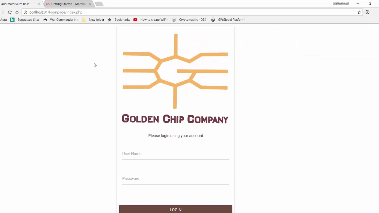 Create Login Page Using Materialize Css Youtube