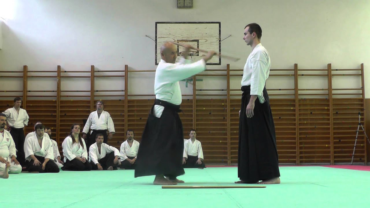 00016 - Basic tai-no-tenkan exercise No. 2 with jo - YouTube