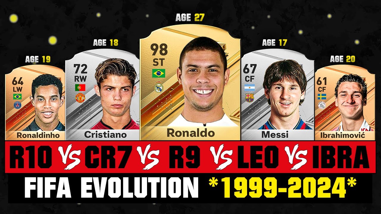 Ronaldo VS Messi VS R9 VS Ronaldinho VS Ibrahimovic FIFA EVOLUTION! 👀🤯 ...