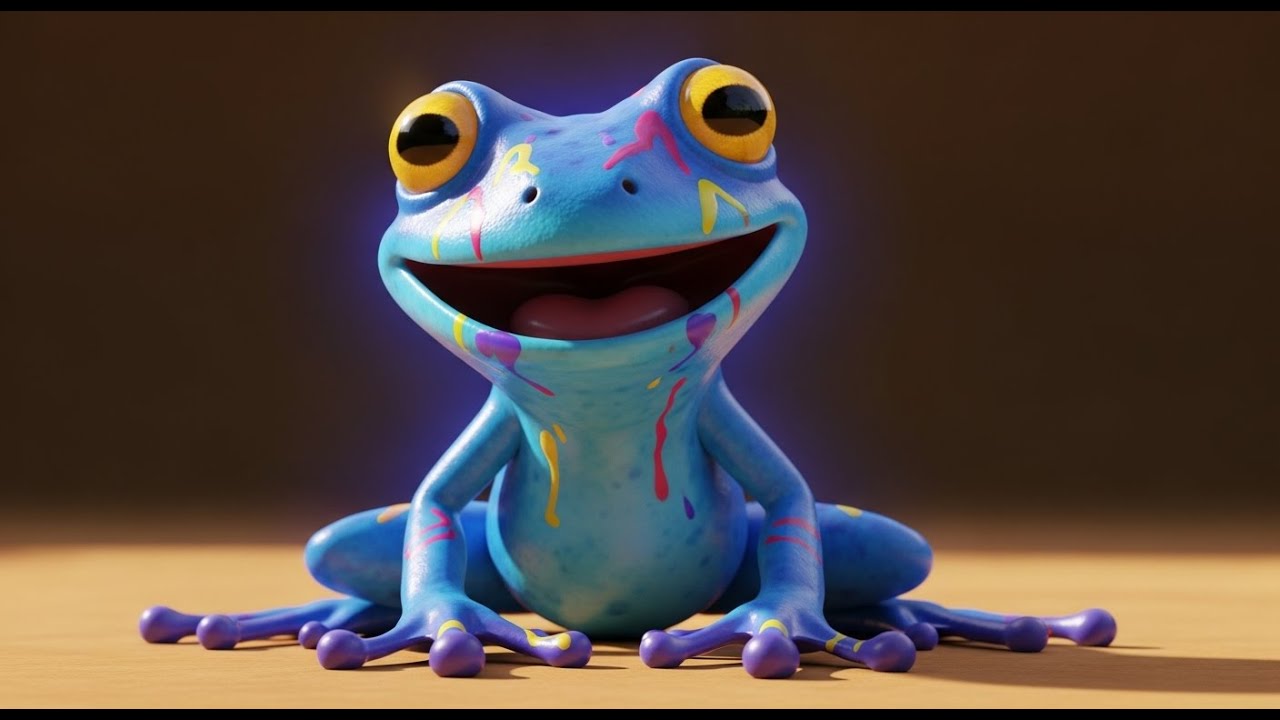 Five Tiny Frogs Learn Colors | Fun Nursery Rhymes and Kids Songs ...