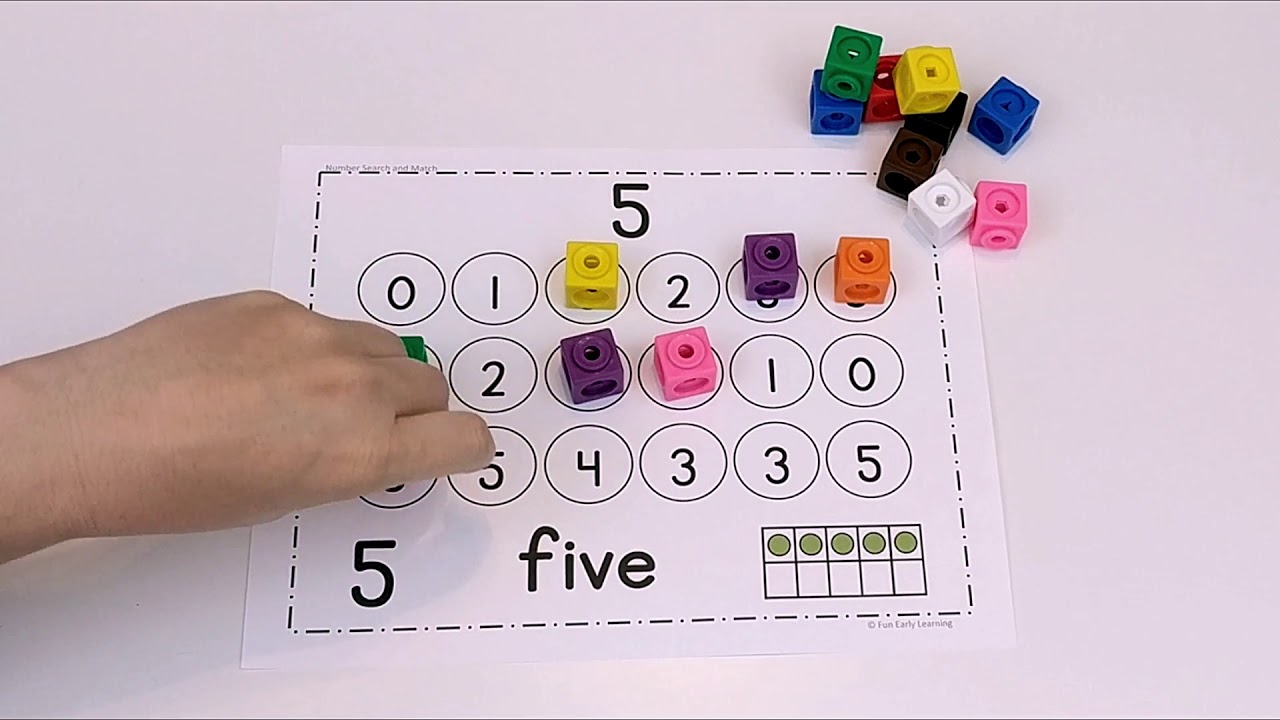 Number Search and Match Math Activity - YouTube