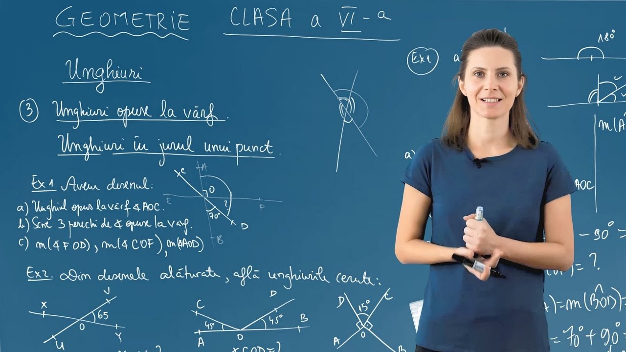 Unghiuri opuse la vârf / Unghiuri în jurul unui punct - Matematică ...