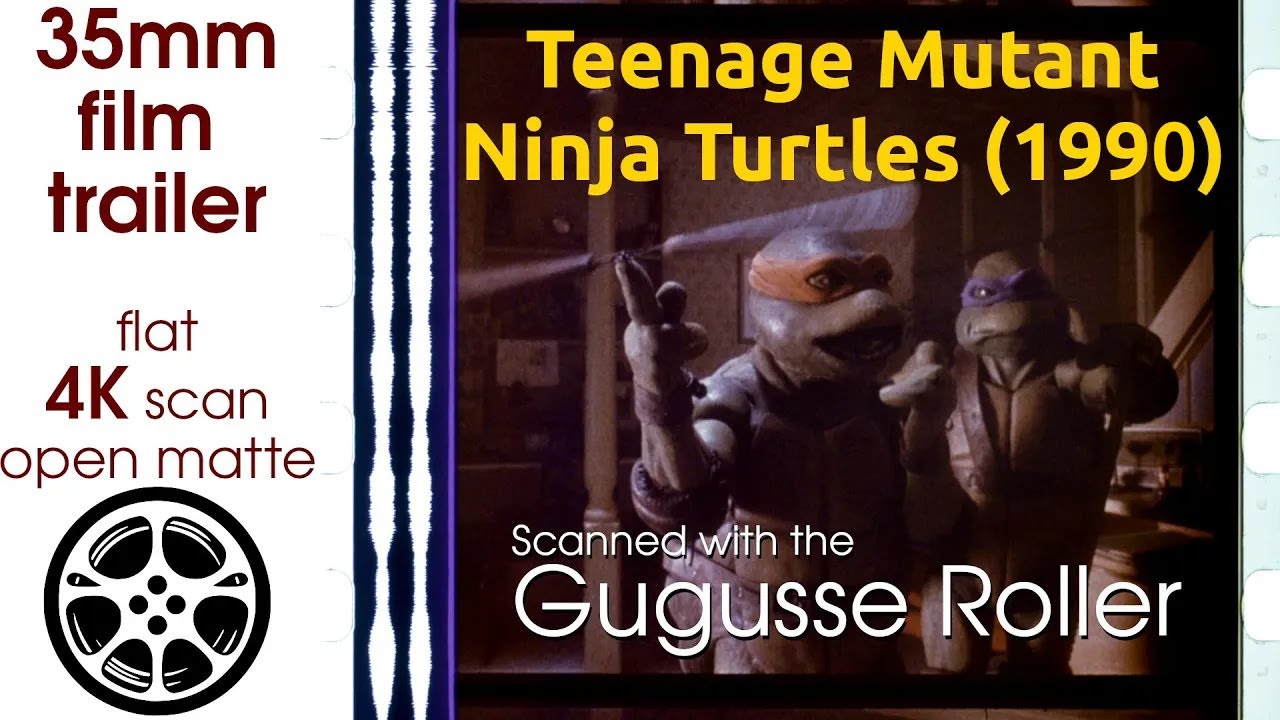 Teenage Mutant Ninja Turtles (1990) 35mm film trailer, flat open matte ...
