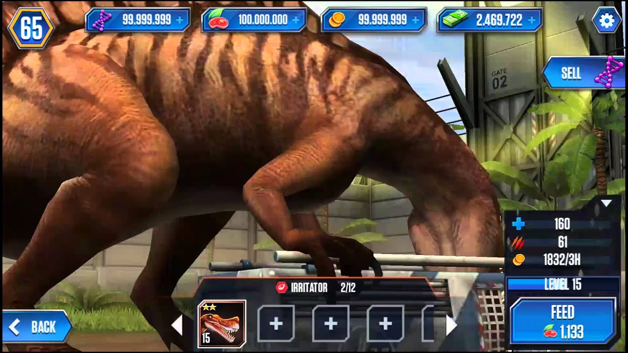 Jurassic world the game - Irritator level 40 - YouTube