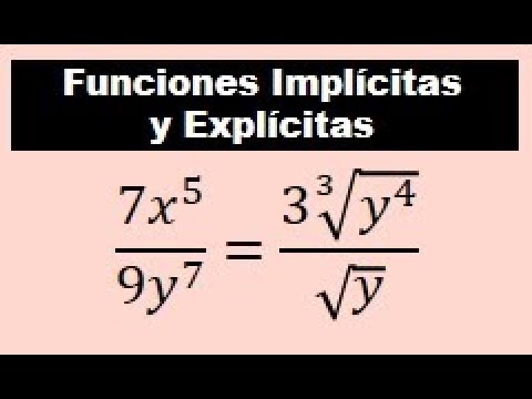 Funciones algebraicas implícitas y explícitas ejemplos - YouTube