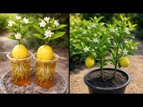 Growing a Lemon Tree from Fruit Using Aspirin, Coffee & Pepsi | Unique Experiment |