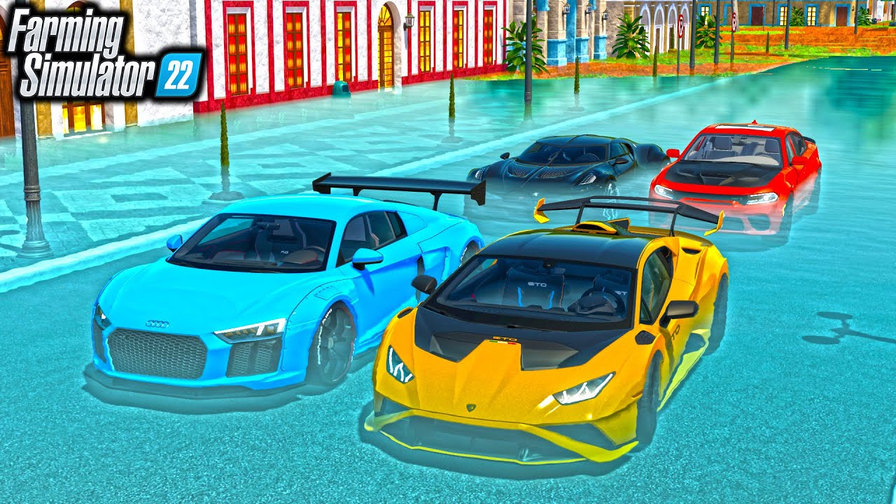 DRIVING SUPERCARS IN FLOOD WATER ($18,000,000 BUGATTI, LAMBORGHINI ...