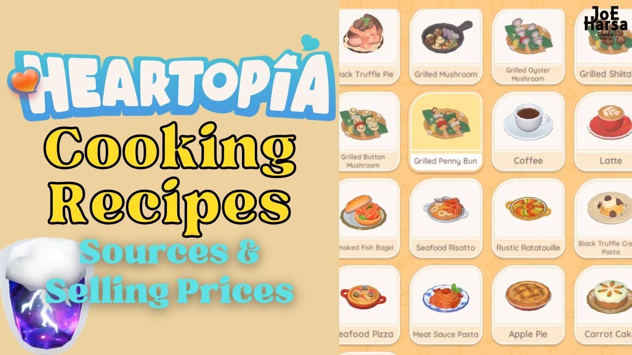 Heartopia Cooking Recipes Guide | Recipe Sources & Selling Prices ...