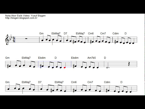 Nota Akor Eşlik - Çarşambayı Sel Aldı- 2 ( Re - C Instruments )