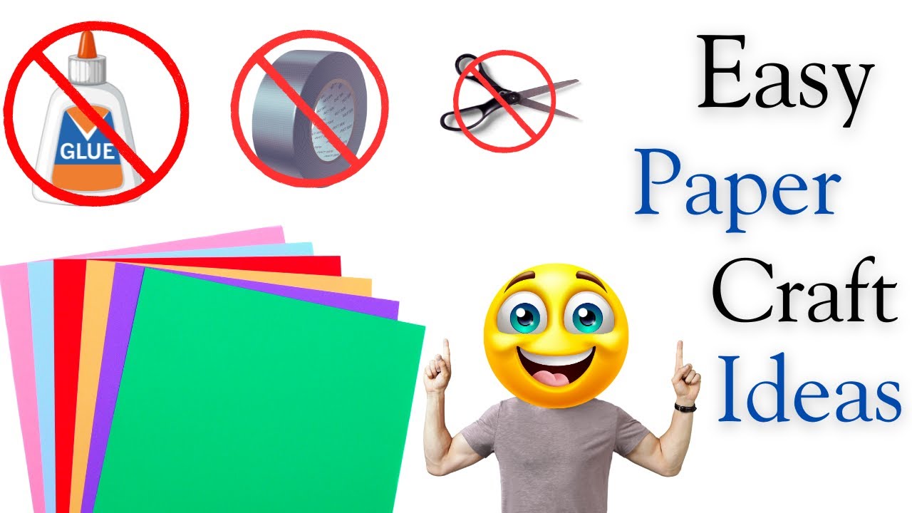 Easy No Glue Paper Craft | Easy Paper Craft Without Glue(5 Minutes ...