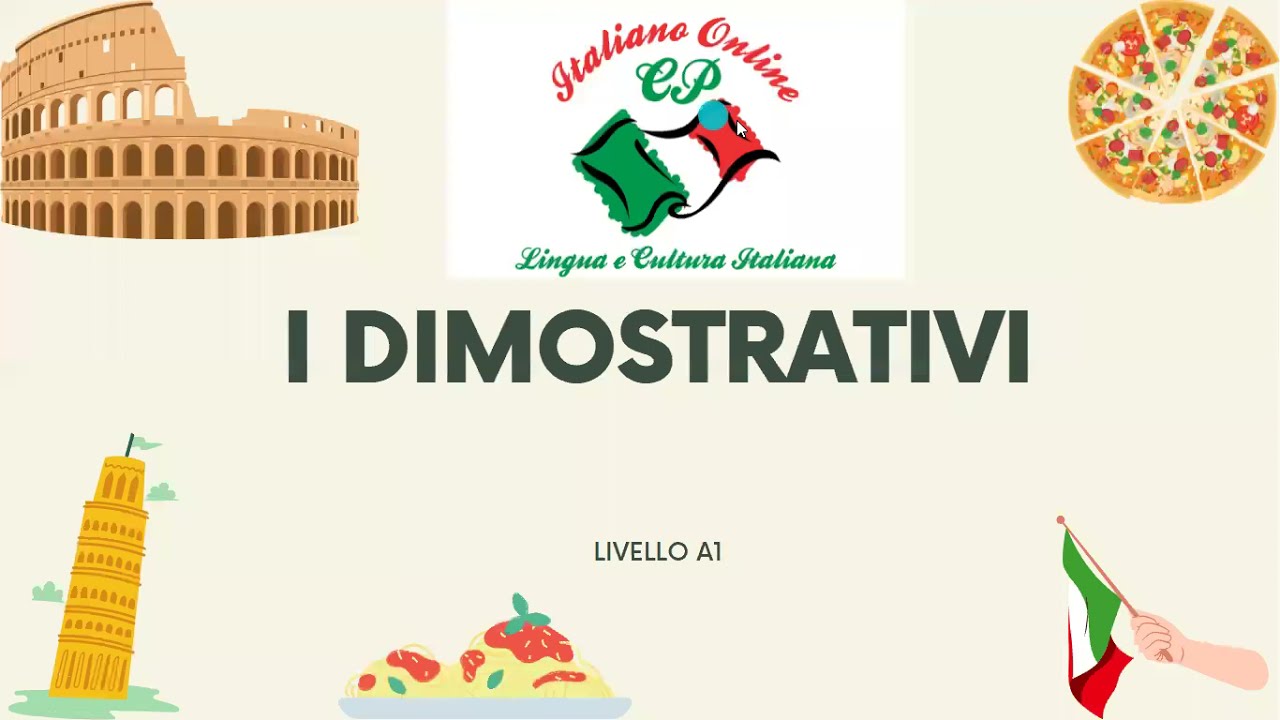 I DIMOSTRATIVI(questo,questi,quello,quelli), A1-A2 - YouTube