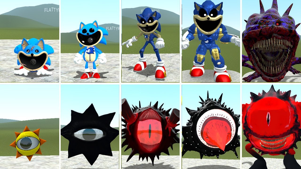 ALL SONIC AND SIMON BLACK SUN GIANT TRANSFORMATION BATTLE IN GARRY'S ...