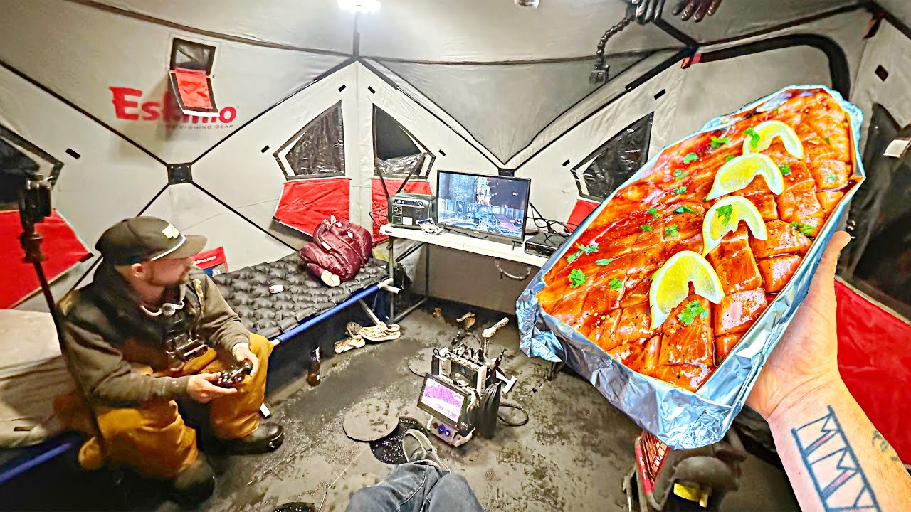 24 Hour Camping On Rotting Ice! - Crazy Quady, Smoked Salmon, Zombies ...
