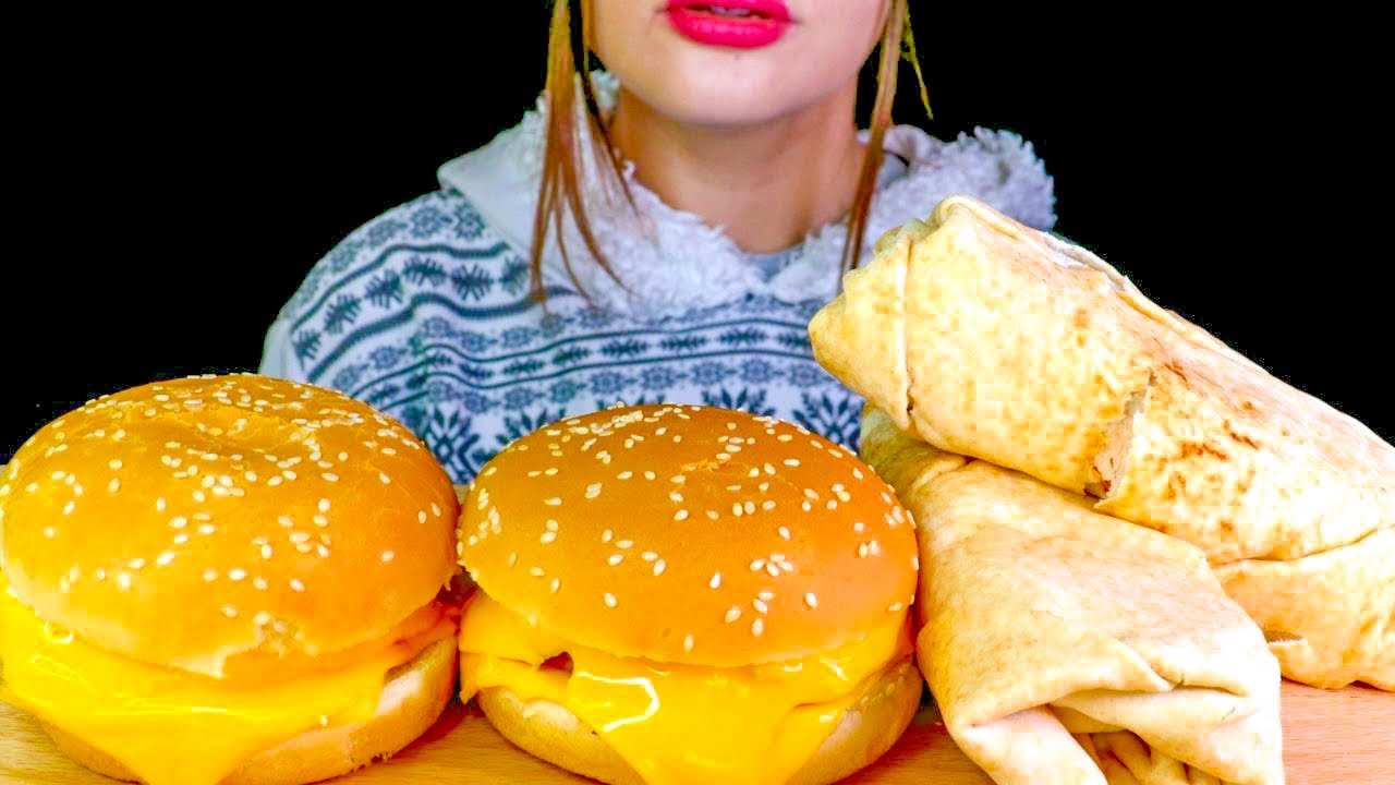 ASMR FAST FOOD, BURGER, SHAWARMA MUKBANG EATING SOUNDS - YouTube