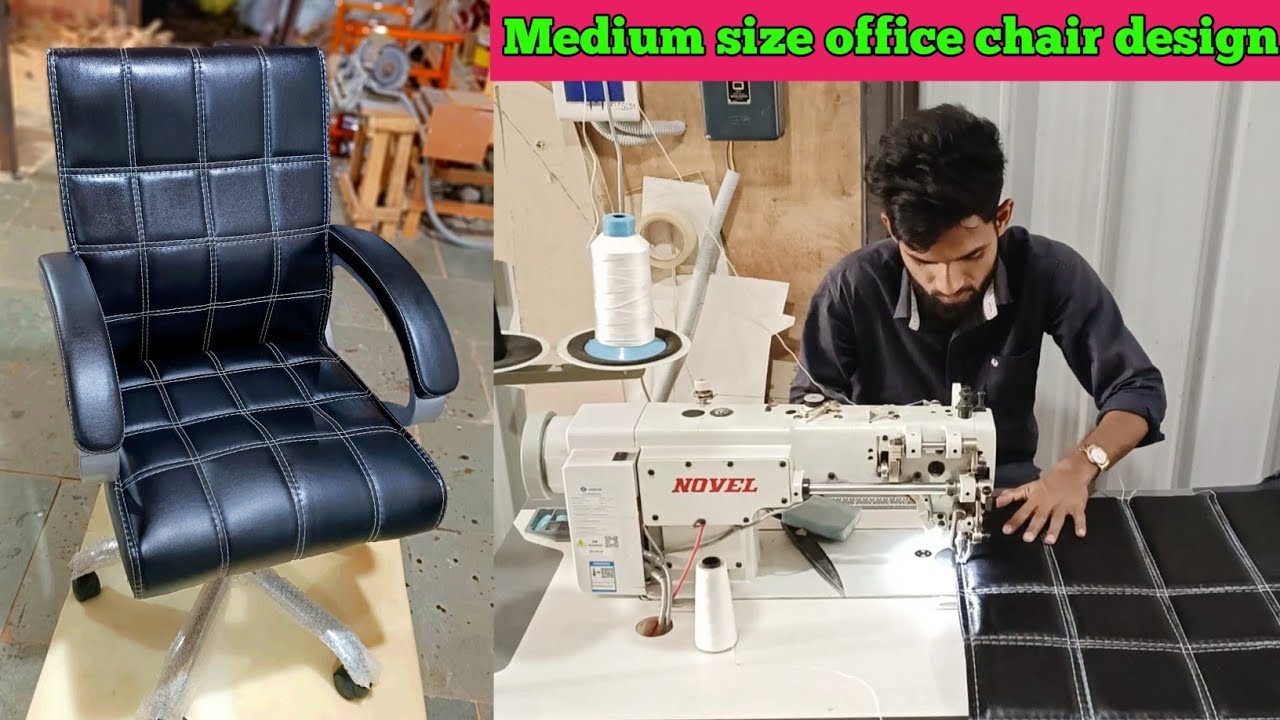 Medium size office chair design | How to make a revolving chair | black ...